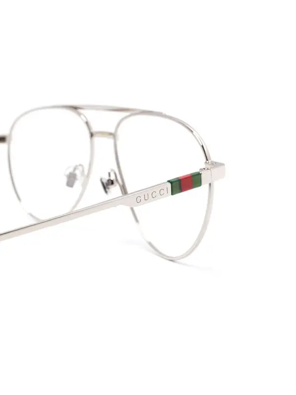 Gucci Pilot Frame Glasses - Silver