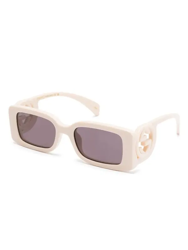 Gucci Gg1325s Rectangle Frame Sunglasses - Neutrals