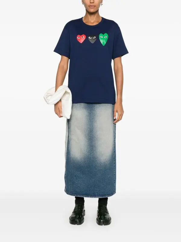 Play Comme Des Garcon Heart-print T-shirt