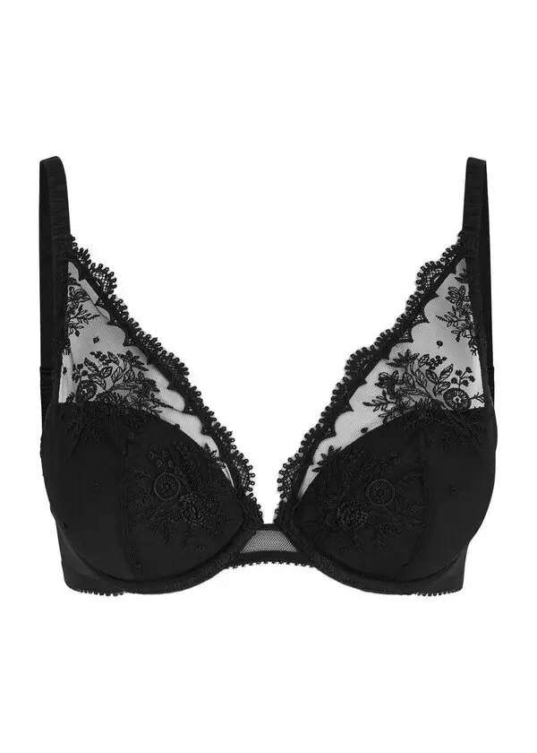 Simone Perele Intrigue Tulle Padded Underwired Bra - Black