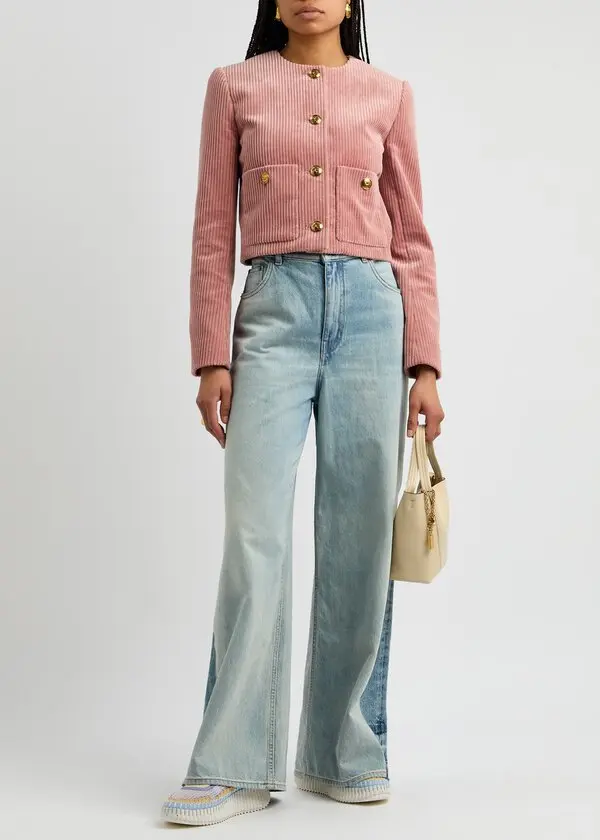 Chloé Nama Panelled Knitted Sneakers - Lilac