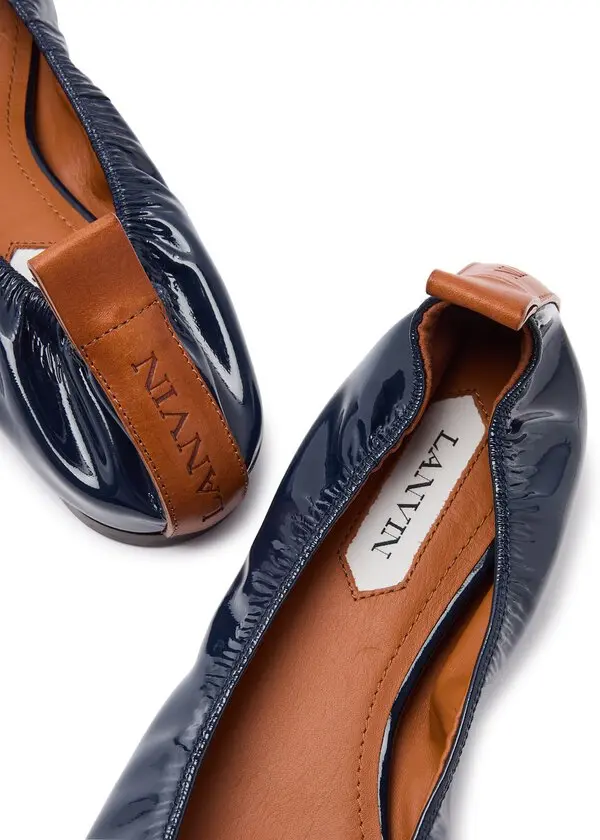 LANVIN Patent Leather Ballet Flats - Blue