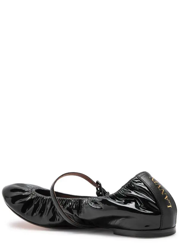 LANVIN Patent Leather Ballet Flats - Black