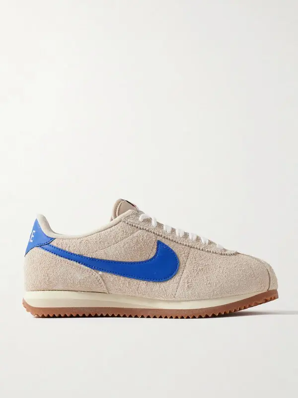 Nike Cortez Vintage Leather-trimmed Brushed-suede Sneakers - Neutrals