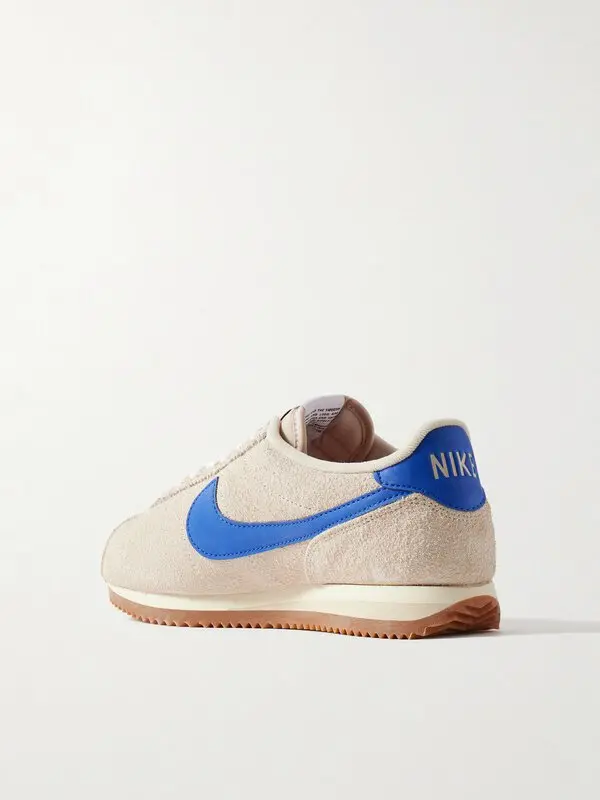 Nike Cortez Vintage Leather-trimmed Brushed-suede Sneakers - Neutrals
