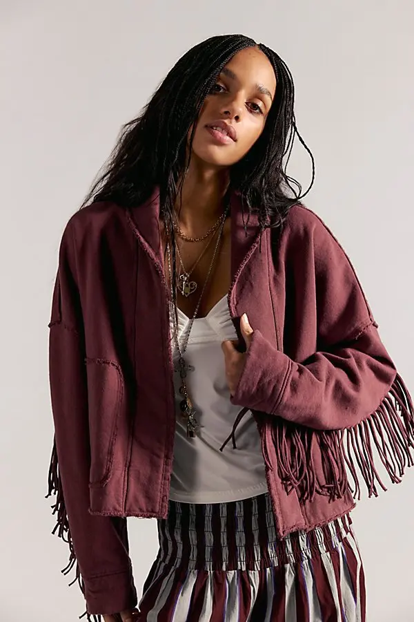 RAGABOND Wyatt Fringe Cardigan - Hickory