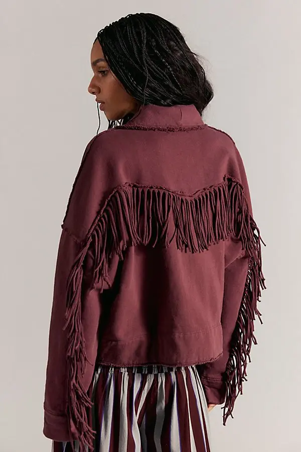 RAGABOND Wyatt Fringe Cardigan - Hickory