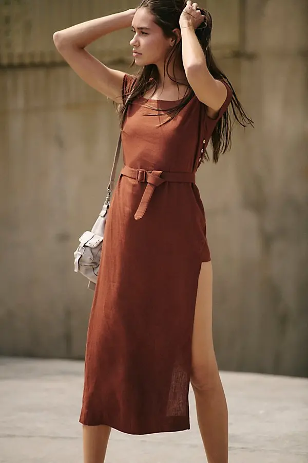 Free People Trop Belle Midi Dress In Honey Bronze - 69% Off | Editorialist