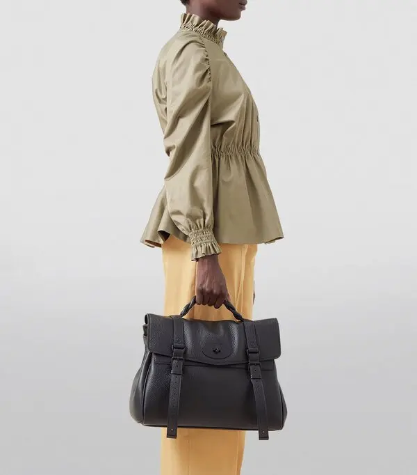 Mulberry Oversized Leather Alexa Crossbody Bag - Black