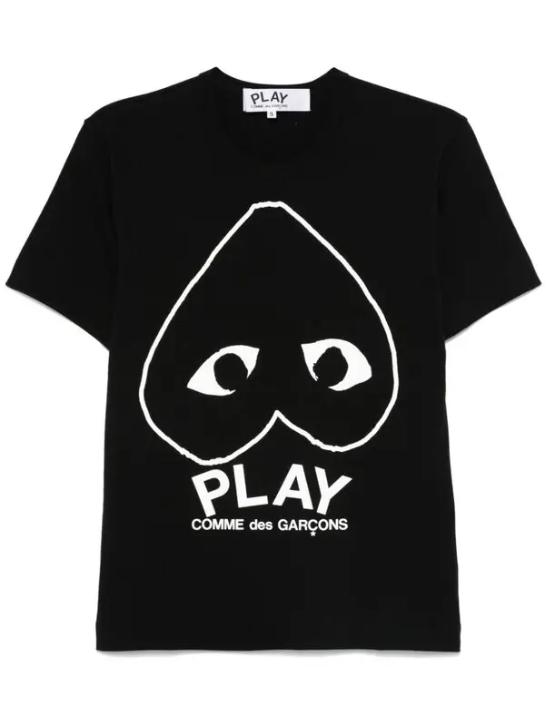 Play Comme Des Garcon Logo-print T-shirt - Black