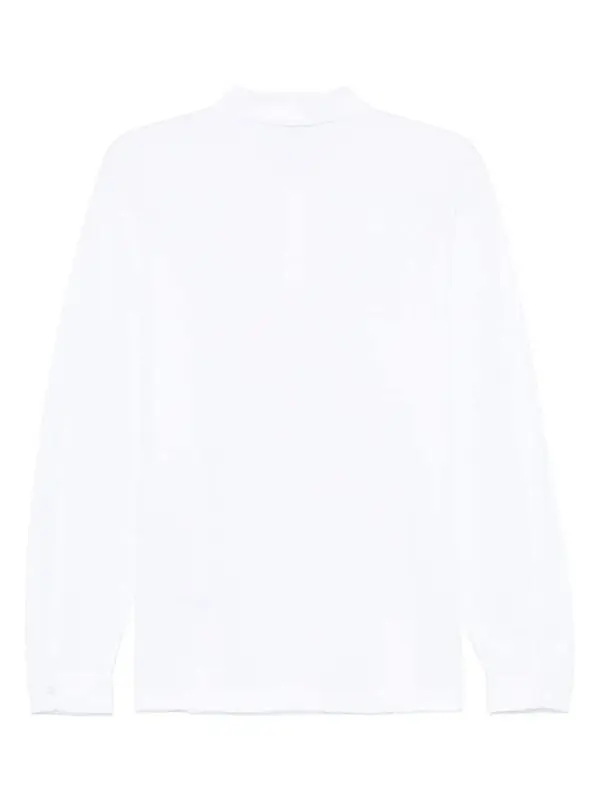 Sunspel Longsleeved Piqué Polo Shirt - White