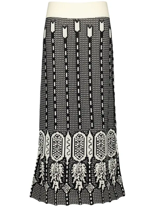Johanna Ortiz Energy Matrix Midi Skirt - Black