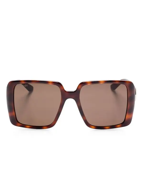 Gucci Tortoiseshell Square Frame Sunglasses - Brown