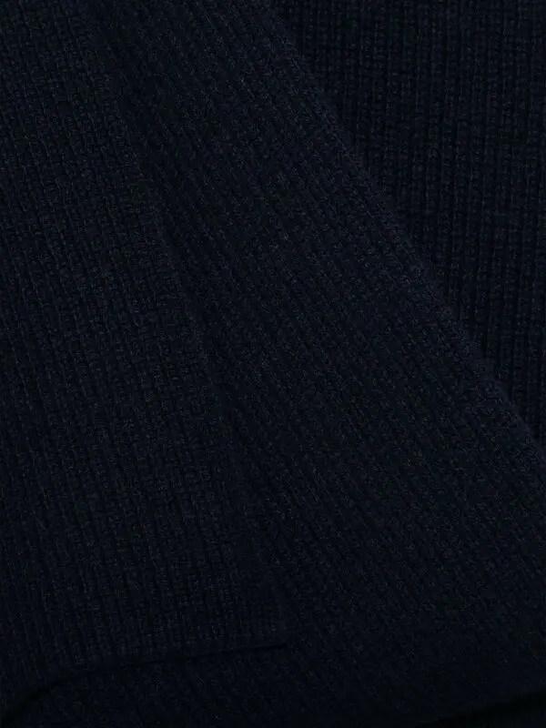 Sunspel Cashmere Ribbed Scarf - Blue