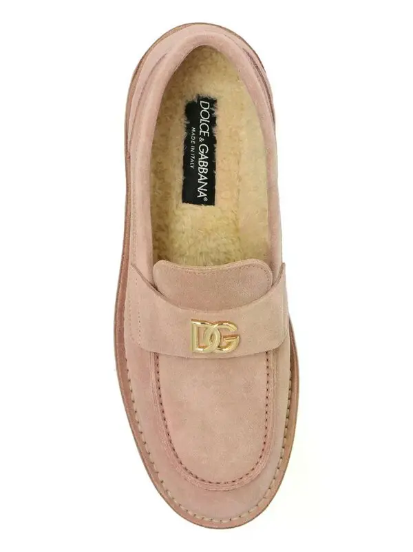 Dolce & Gabbana Logo-lettering Loafers - Pink