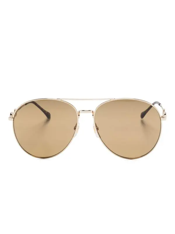 Gucci Horsebit-detail Sunglasses - Gold