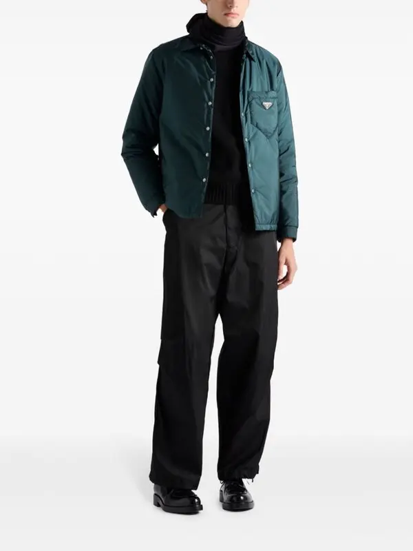 ジャケット・アウター PRADA / Faded Dark Green Shirt Blouson Prada Re-Nylon Shirt - Green | Editorialist