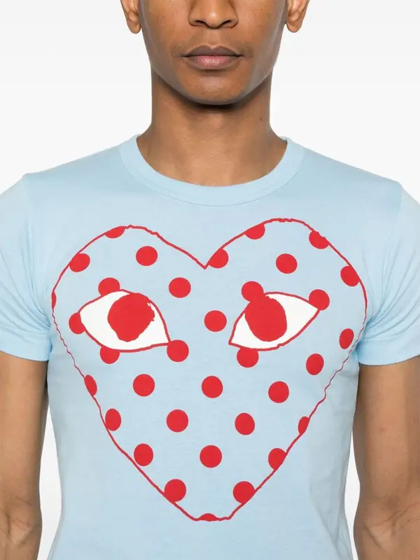 Play Comme Des Garcon Heart-print T-shirt - Blue