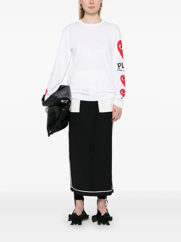 Play Comme Des Garcon Heart-print T-shirt - White