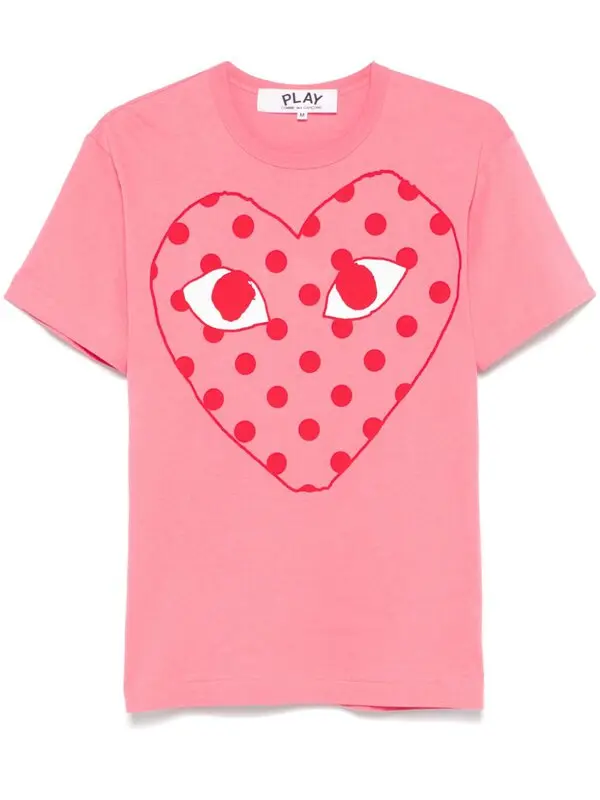Play Comme Des Garcon Heart-print T-shirt - Pink