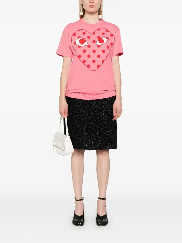 Play Comme Des Garcon Heart-print T-shirt - Pink