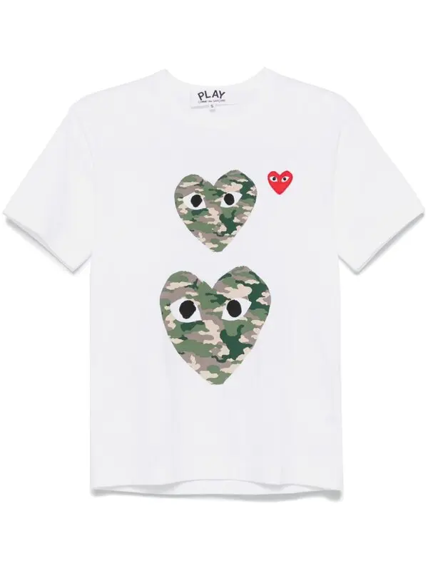 Play Comme Des Garcon Heart-patch T-shirt - White