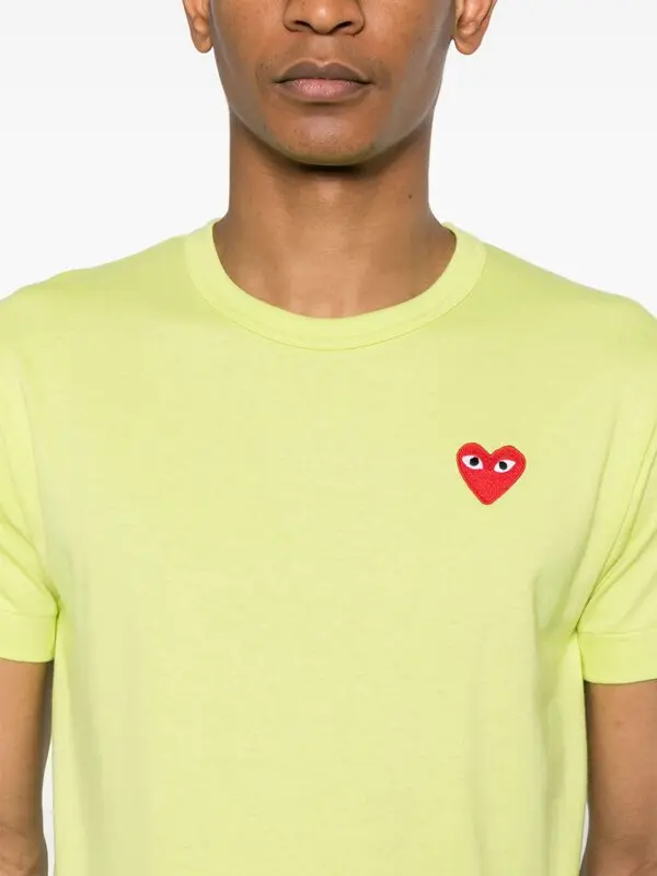 Play Comme Des Garcon Heart-patch T-shirt - Green