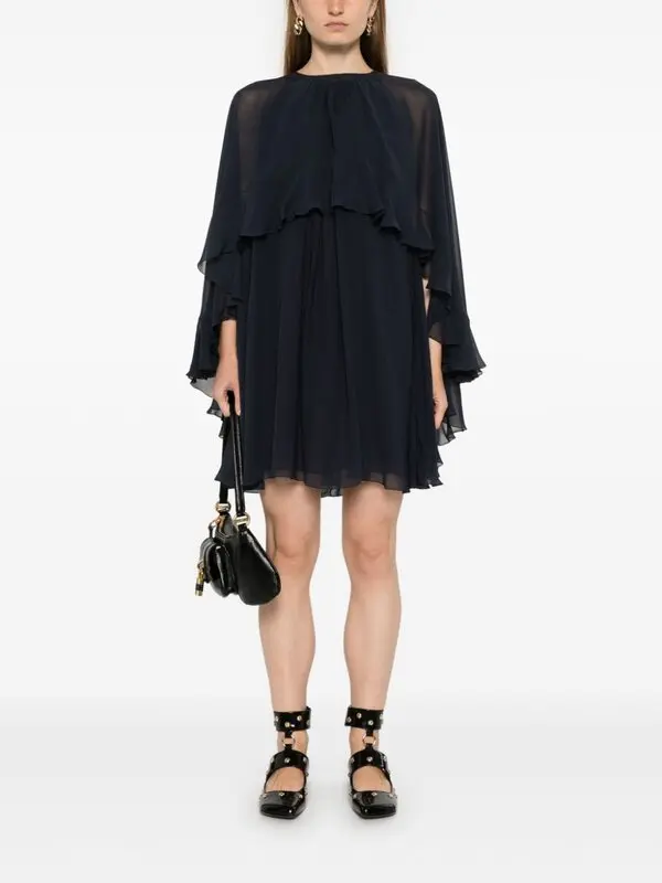 Chloé Silk Mini Dress With Cape