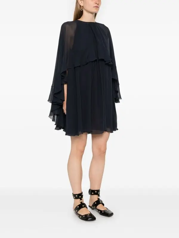 Chloé Silk Mini Dress With Cape