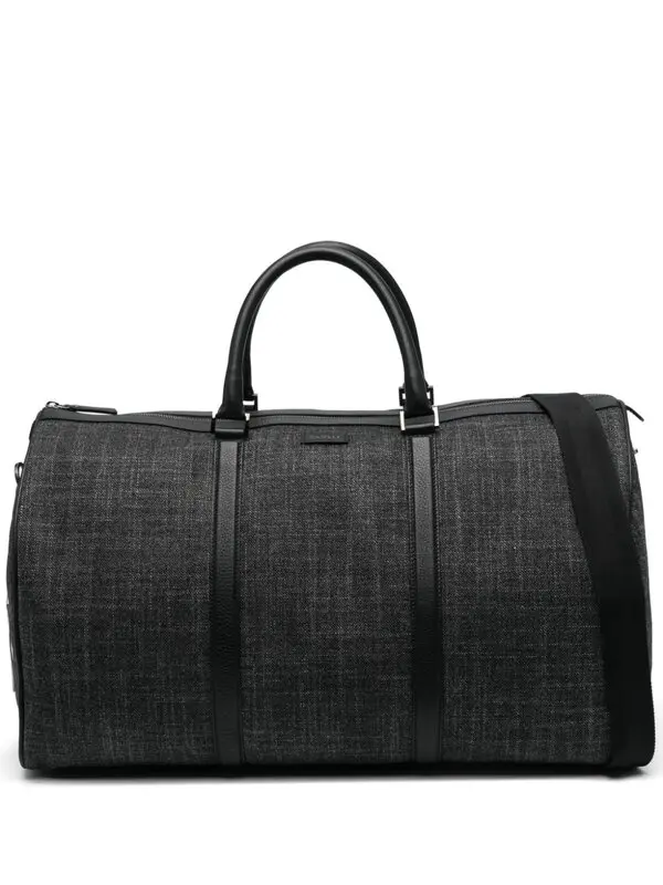 Canali Logo-patch Duffle Bag - Grey