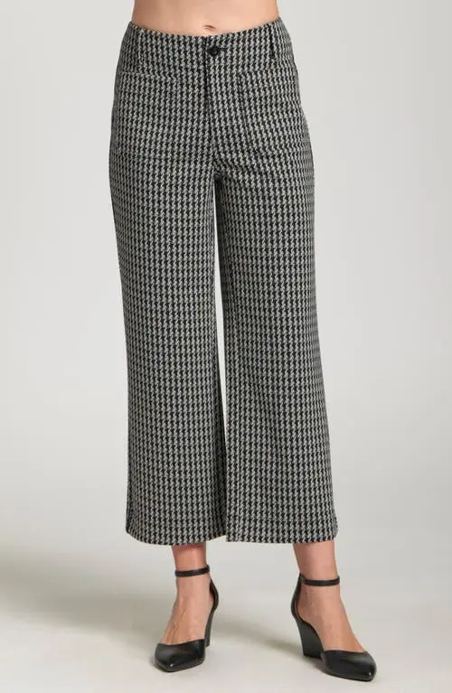 APNY Ponte Wide Leg Crop Trousers - Black/white