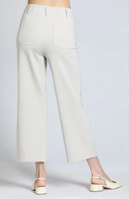 APNY Ponte Wide Leg Crop Trousers - Champagne