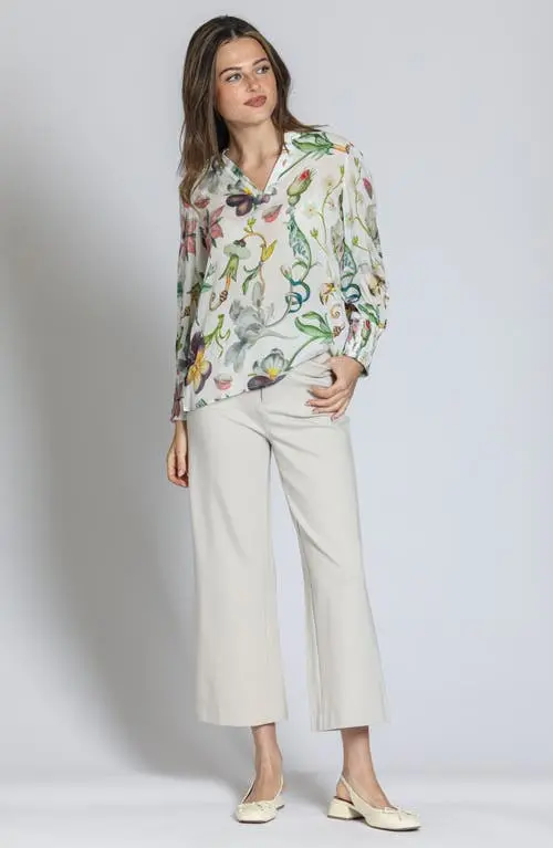 APNY Ponte Wide Leg Crop Trousers - Champagne