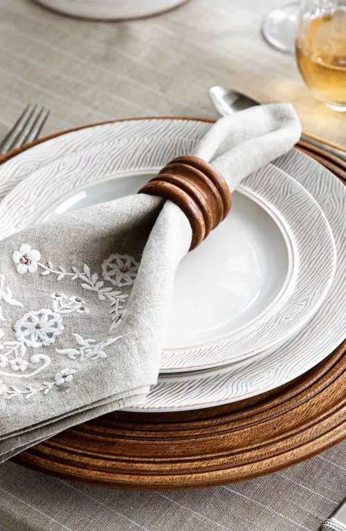 JULISKA Bilbao Set Of 4 Wood Napkin Rings