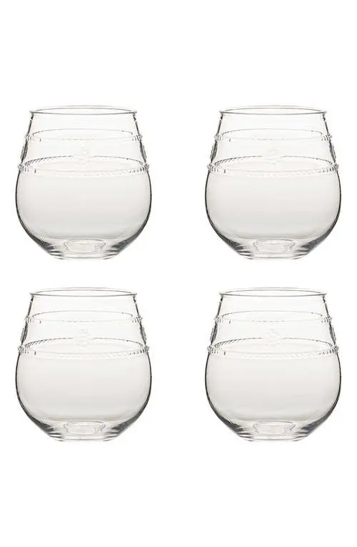 JULISKA Isabella Set Of 4 Acrylic Stemless Wine Glasses - Clear