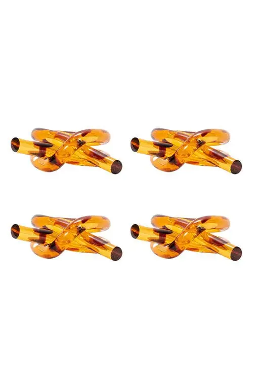 JULISKA Set Of 4 Tortoise Knot Napkin Rings - Tortoiseshell