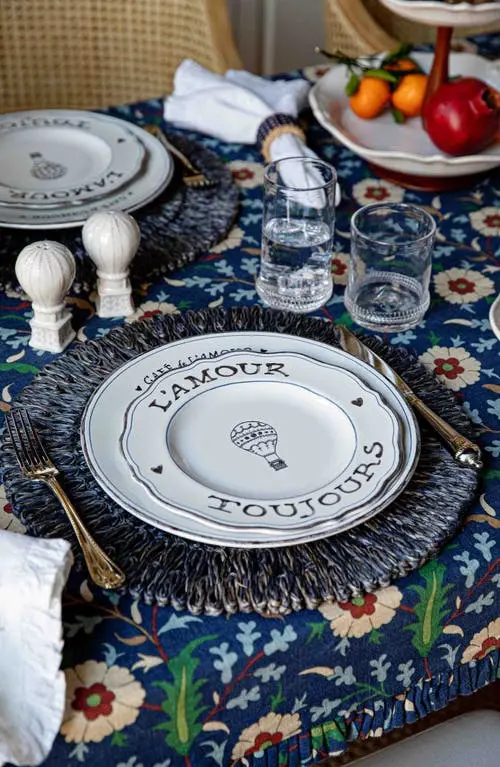 JULISKA Set Of 4 Straw Loop Placemats - Delft Blue