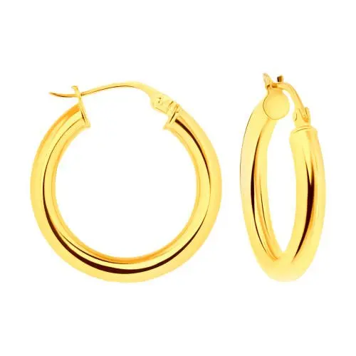 DONATELLO GIAN Name' Gold-tone Sterling Silver Hoop Earrings - Yellow