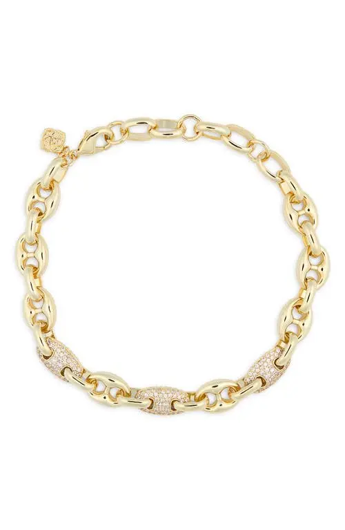 Kendra Scott Bailey Pavé Chain Bracelet - Gold White Crystal
