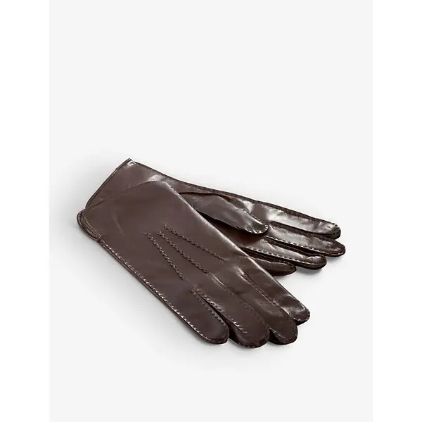 ASPINAL OF LONDON Triple-stitch Leather Gloves - Brown