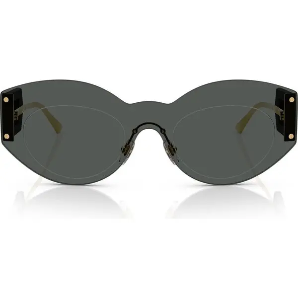 Versace 144mm Small Round Rimless Sunglasses - Dark Grey