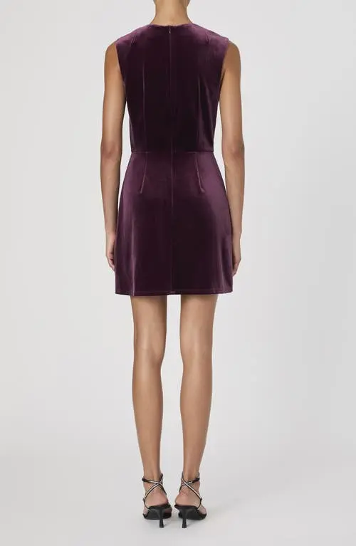 French Connection Square Neck Velvet Mini Dress - Burgundy Red