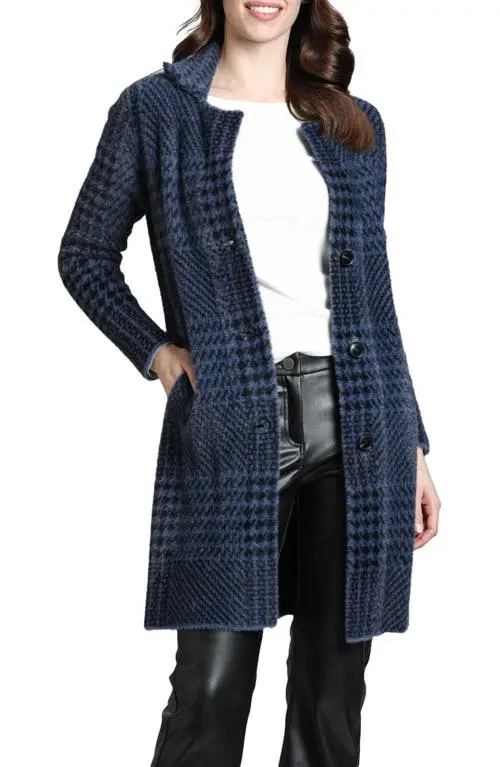 APNY Plush Houndstooth Longline Jacket