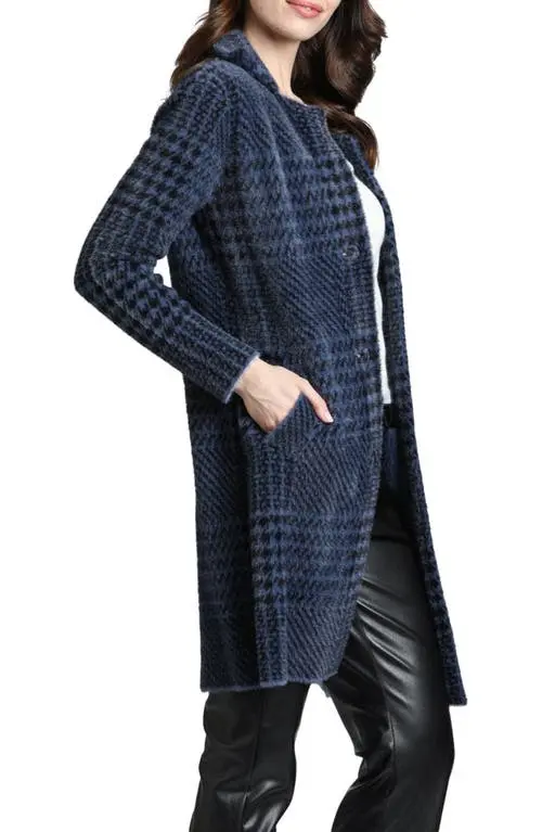 APNY Plush Houndstooth Longline Jacket