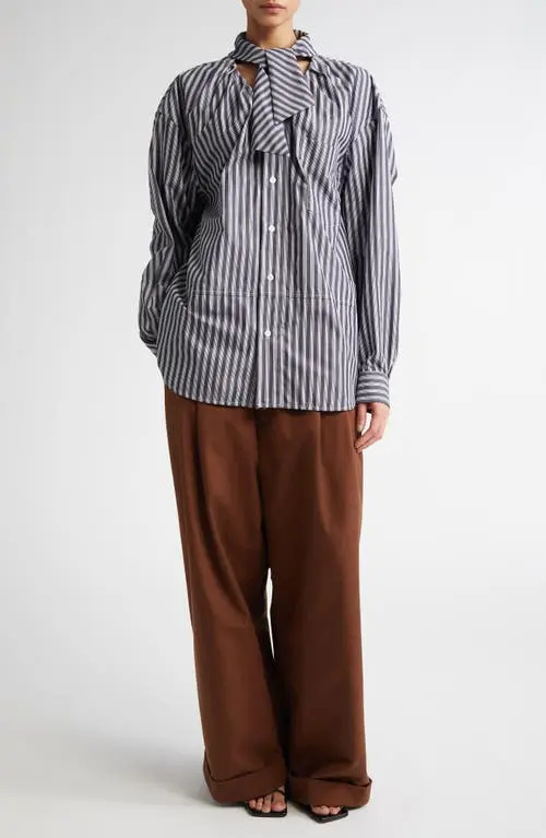 MERYLL ROGGE Boule Tie Neck Button-up Shirt