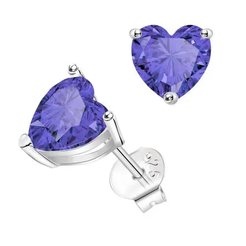 DONATELLO GIAN Sterling Tanzanite Heart Earrings - Silver