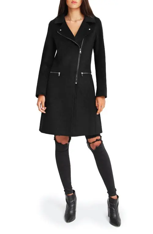 BELLE & BLOOM Wool-blend Longline Coat - Black
