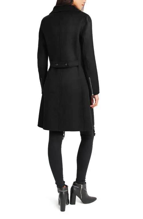 BELLE & BLOOM Wool-blend Longline Coat - Black