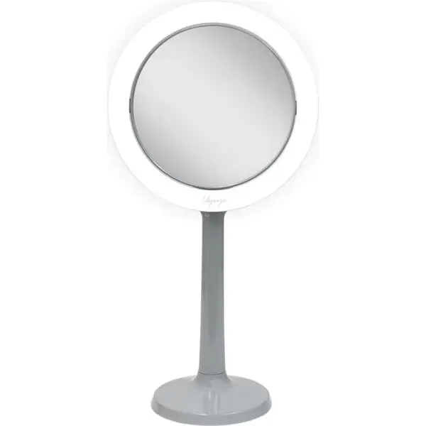 ZADRO Hudson Lighted Makeup Mirror With 8x/1x Magnifications & Suction Cup - Gray