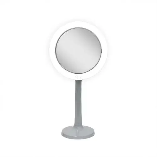 ZADRO Hudson Lighted Makeup Mirror With 8x/1x Magnifications & Suction Cup - Gray